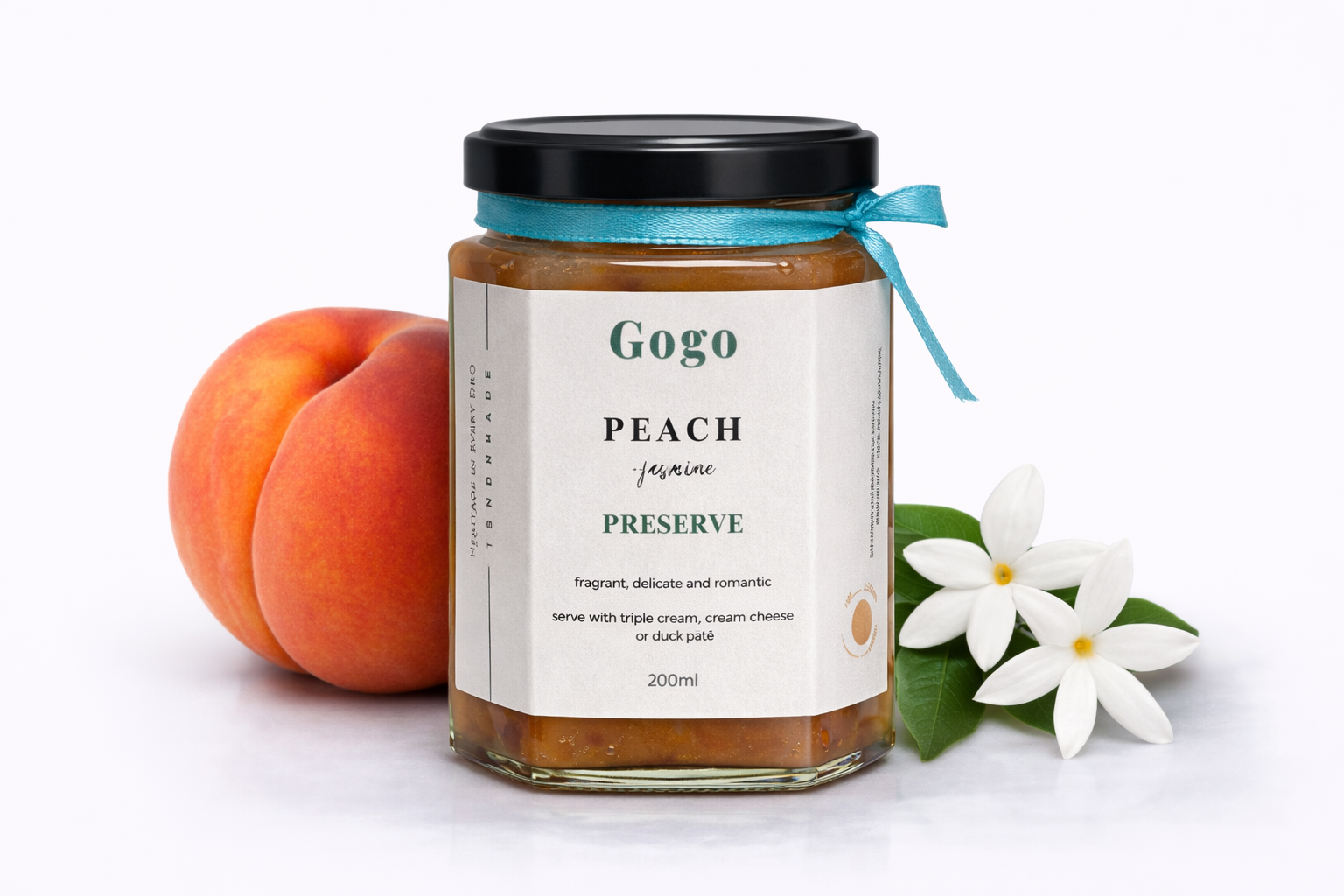 Peach Preserve with Jasmine blossoms – Magogo Pantry